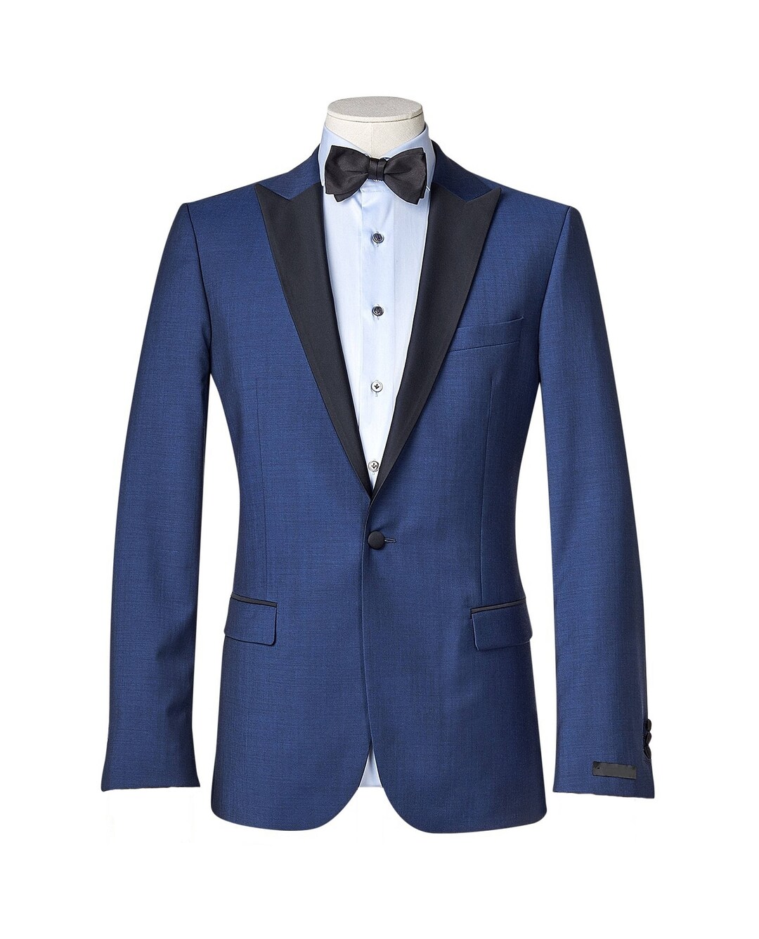 Men's Custom Suit - Contrasting Black Lapels/ Full Canvas/ Super 120s ...