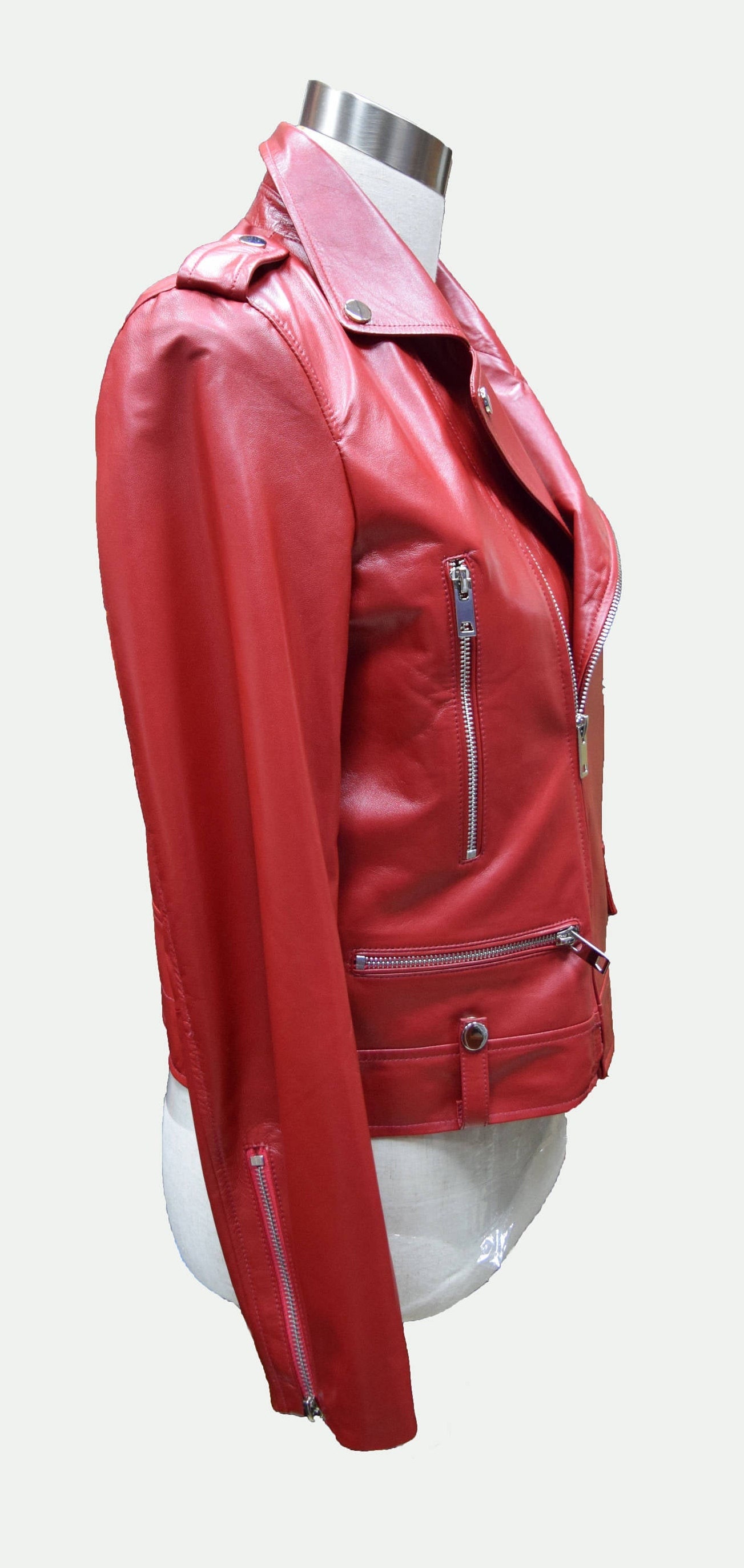Men's Biker Jacket - Red Jacket - Short Jacket - Men Jacket - Men ...