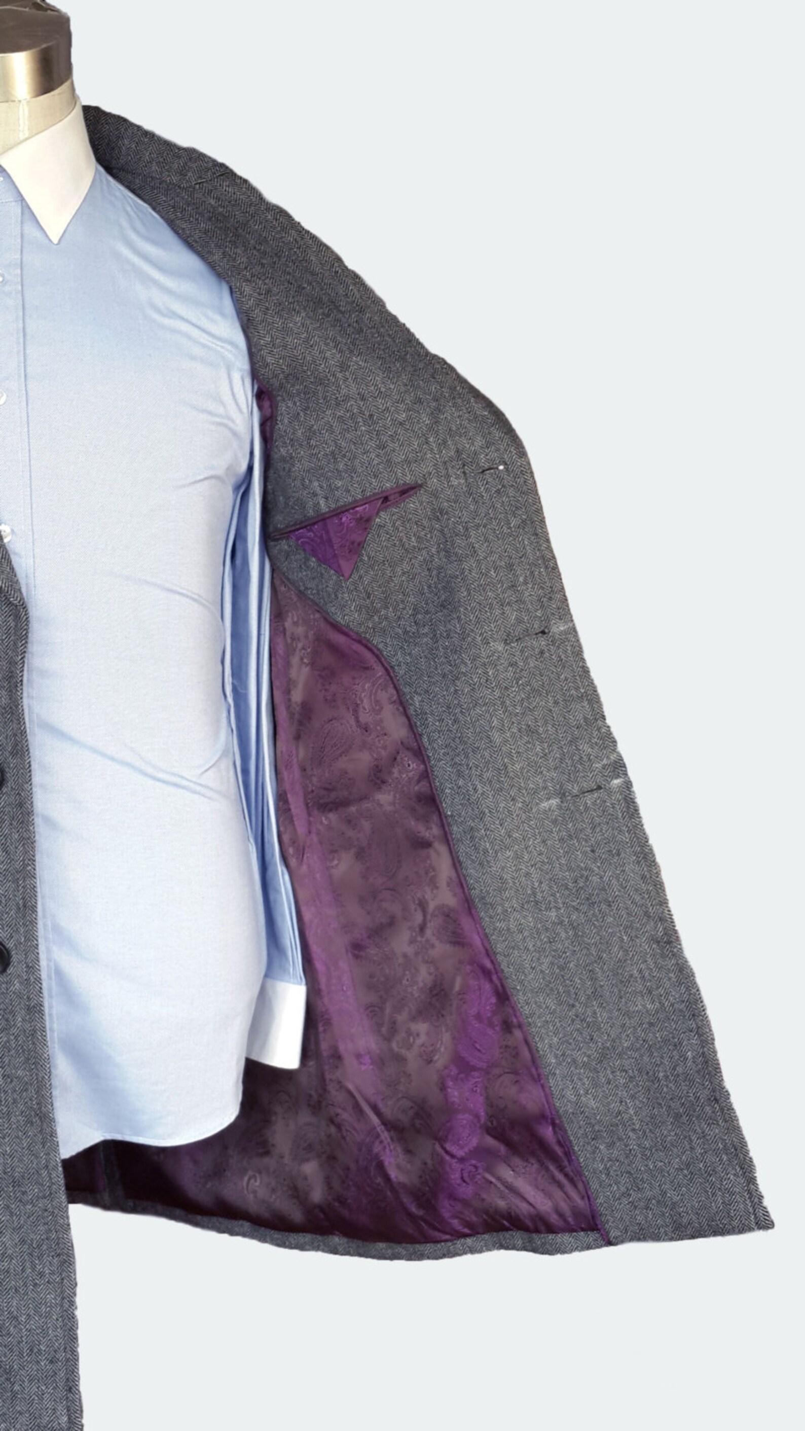 Men's Gray Custom Coat / Custom Coat/ Mens Long Coat / - Etsy