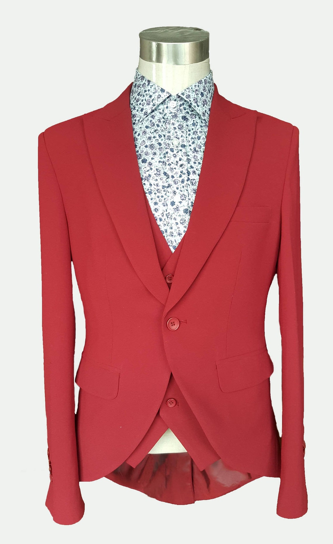 Custom Mens Red Bespoke Suit/ 3 Piece Suit/ Custom Suits/ Made | Etsy