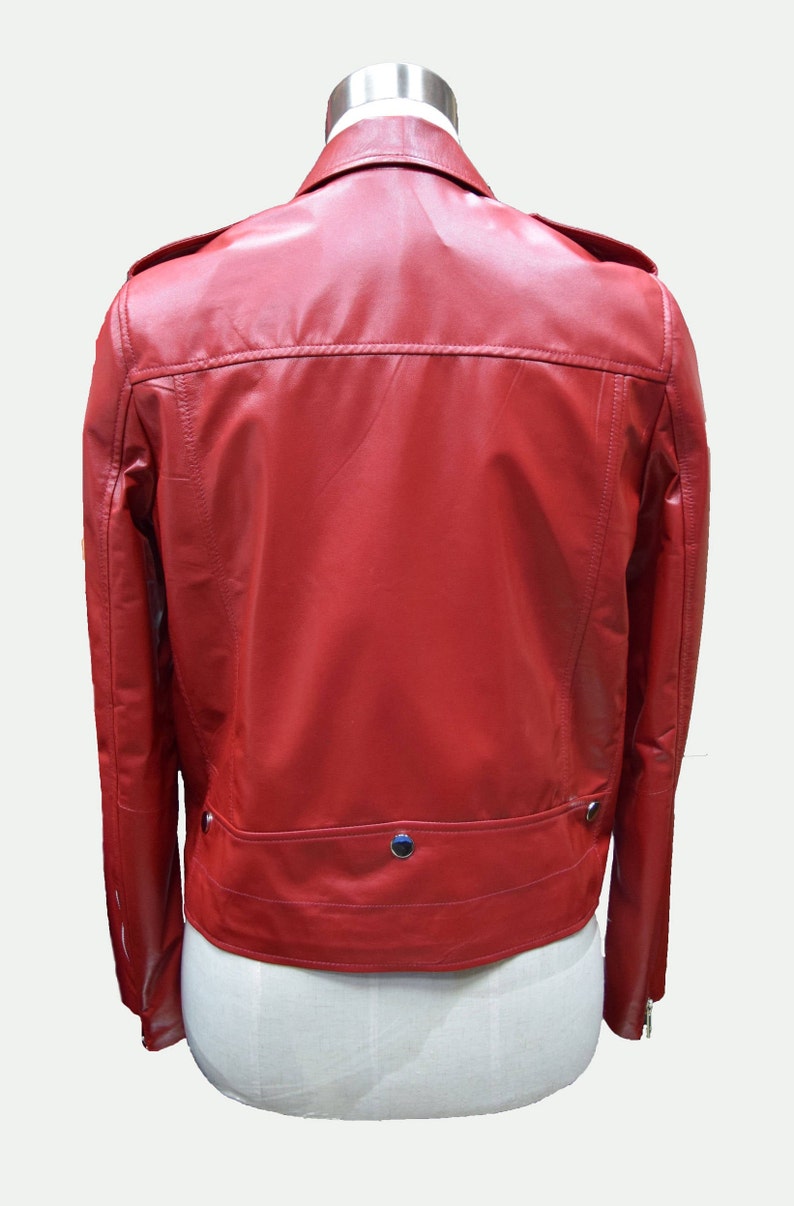 Men's Biker Jacket - Red Jacket - Short Jacket - Men Jacket - Men ...