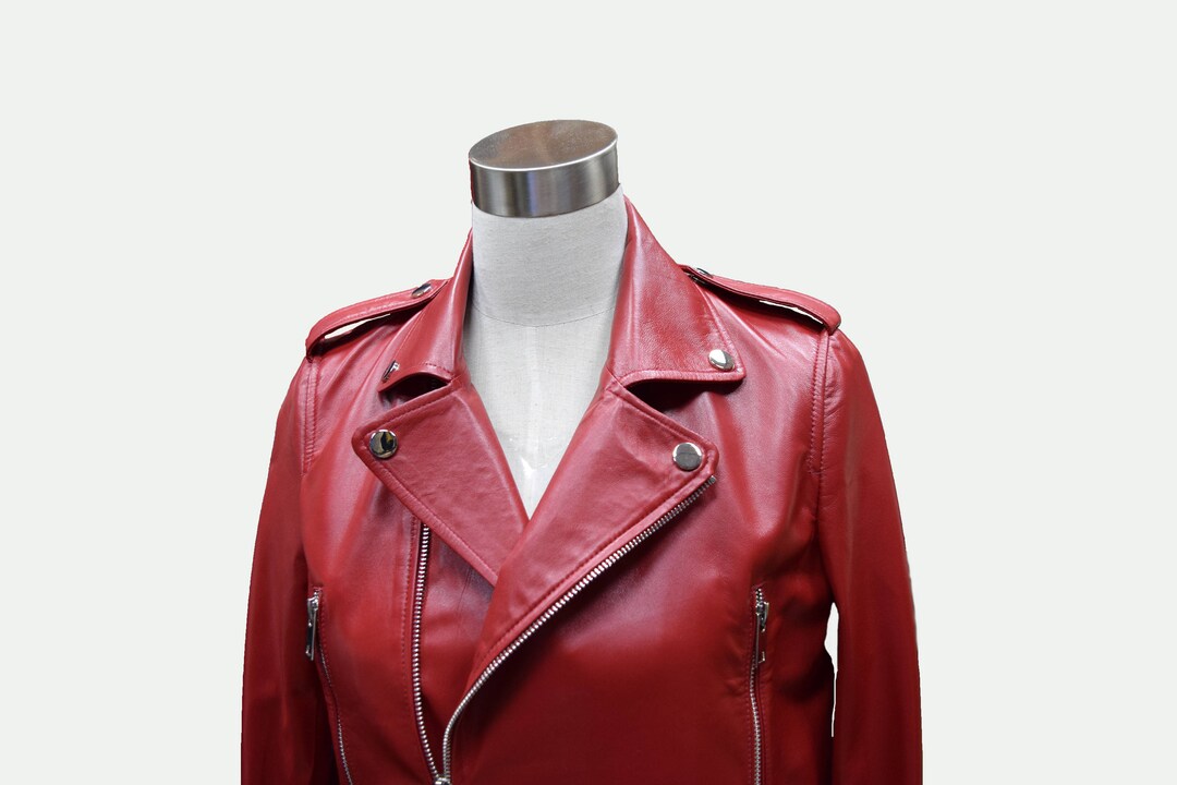 Men's Biker Jacket - Red Jacket - Short Jacket - Men Jacket - Men ...