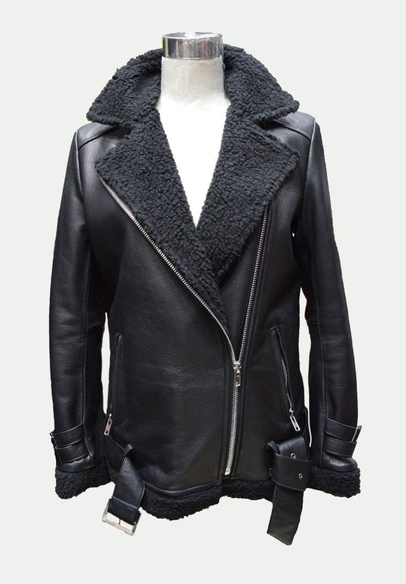 Custom Leather Jacket Men's Leather Jacket Shearling - Etsy