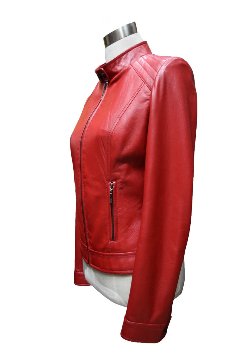 Custom made Leather Jacket Motocross Jacket Red Jacket | Etsy