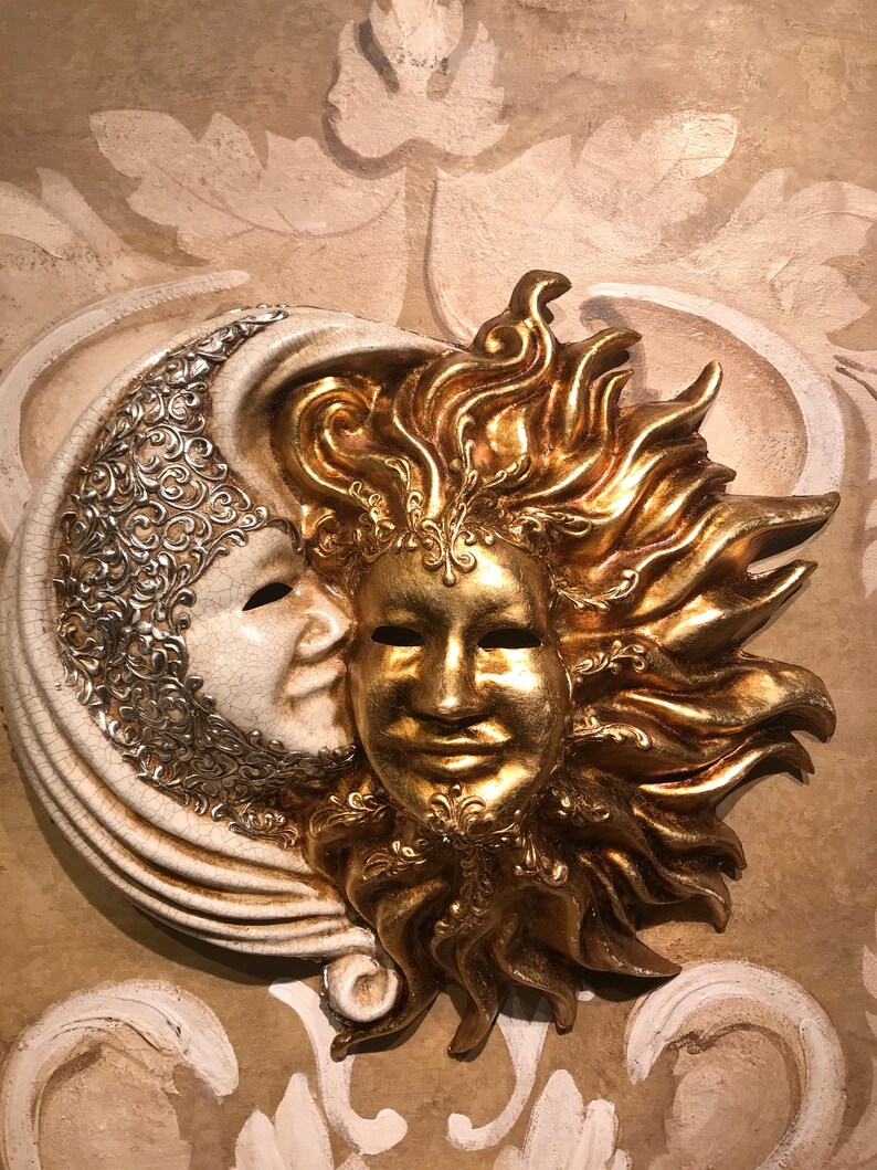 Venetian Mask,sun and Moon Embraced,original Venice Mask - Etsy