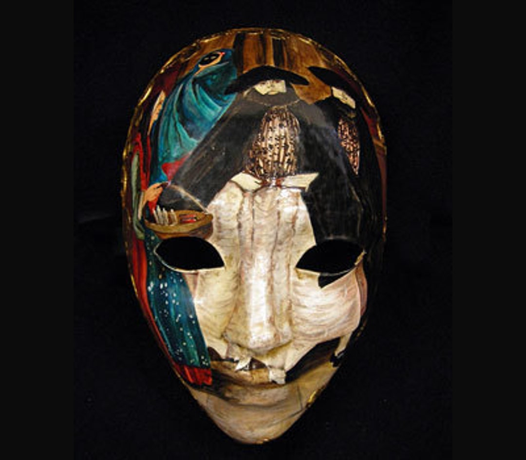 Masquerade Mask Hand Painted - Full Face Venetian Mask for Wall ...
