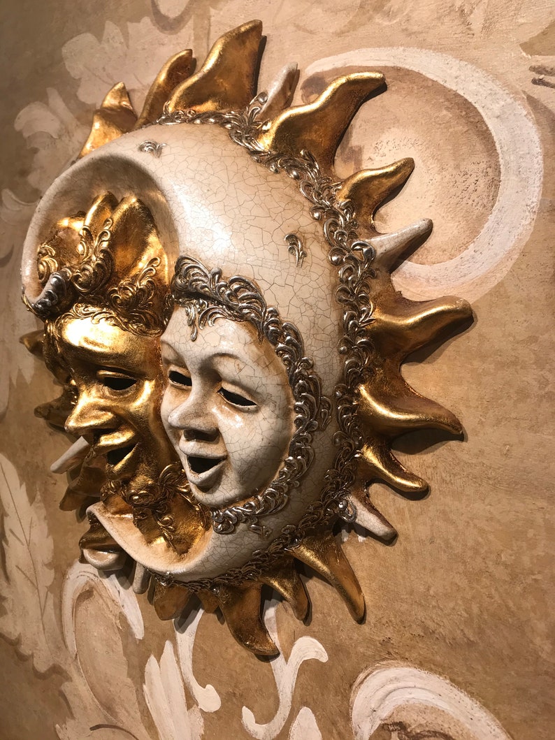 Venetian Mask,sun and Moon,original Mask for Decoration - Etsy