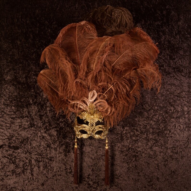 Venetian Mask, Ostrich Feather Mask,original Mask - Etsy