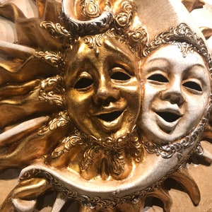 Venetian Mask,sun and Moon,original Mask for Decoration - Etsy