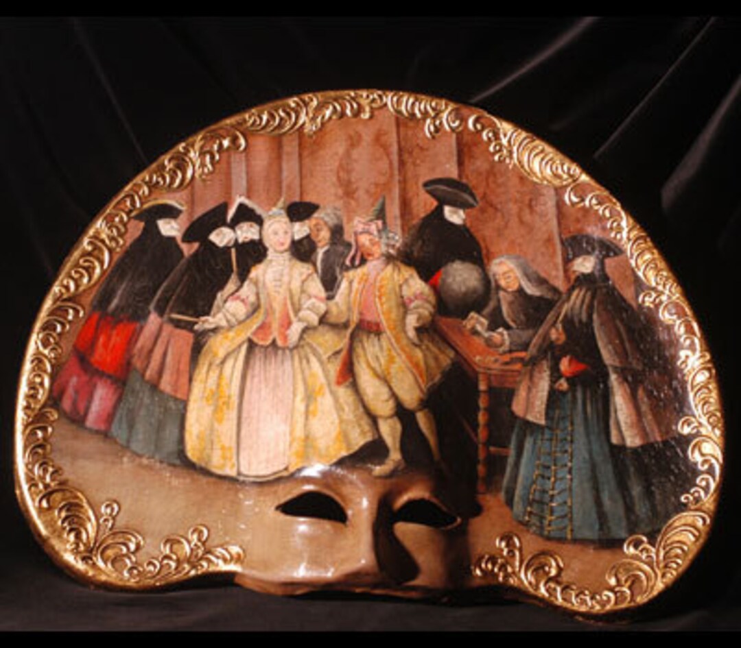 Masquerade Mask Hand Painted for Interior Design - Venetian Mask M07 ...