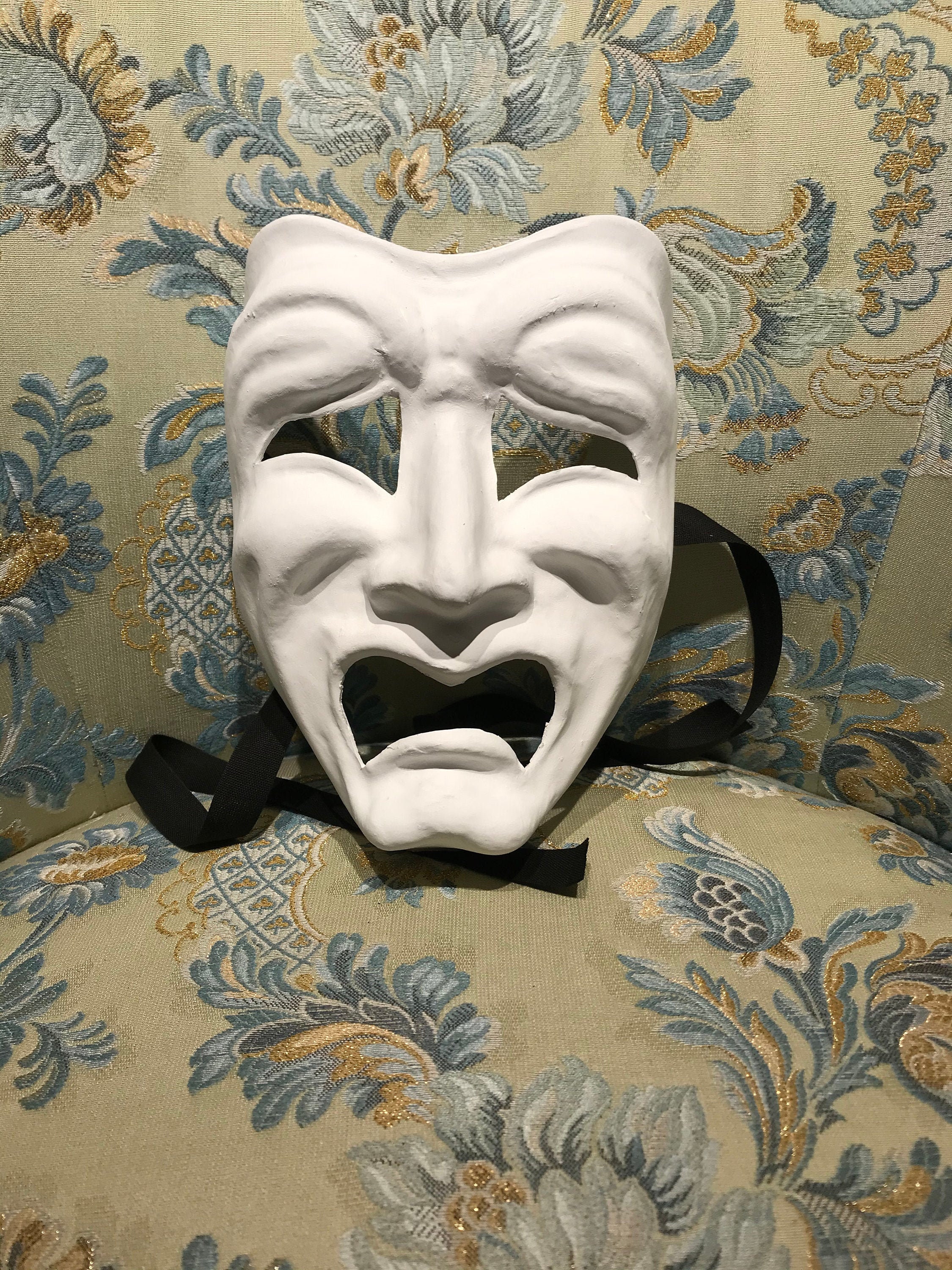 Venetian Maskwhite Tragic Mask to Paint | Etsy