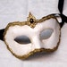 Traditional Venetian EYE Mask White Black Silver or Gold - Etsy