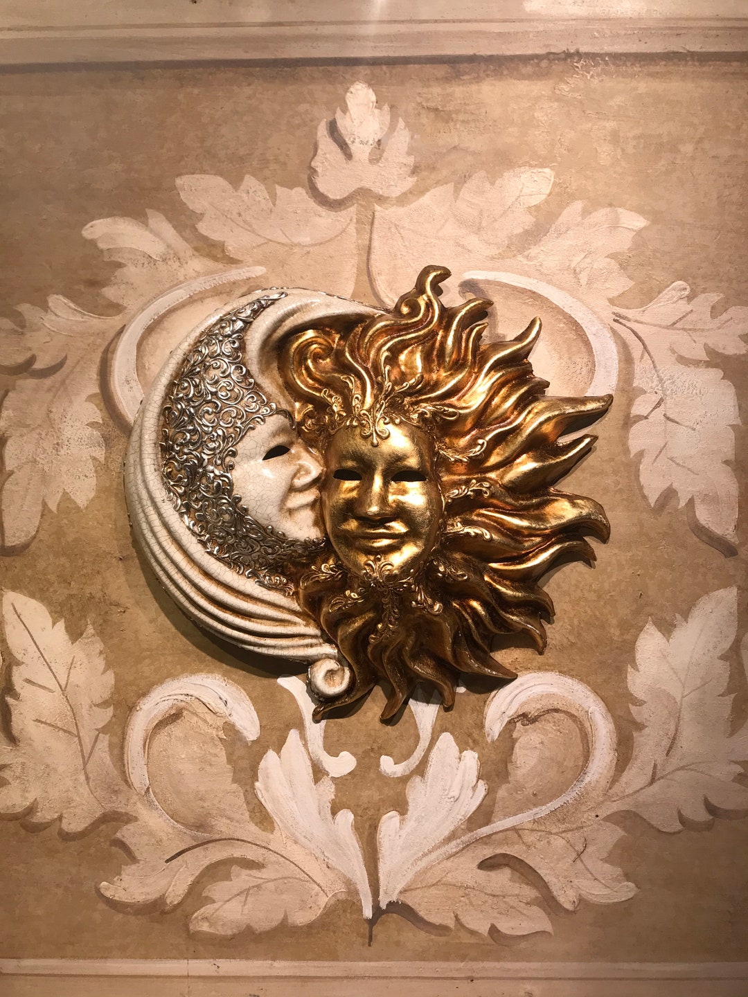 Venetian Mask,sun and Moon Embraced,original Venice Mask - Etsy