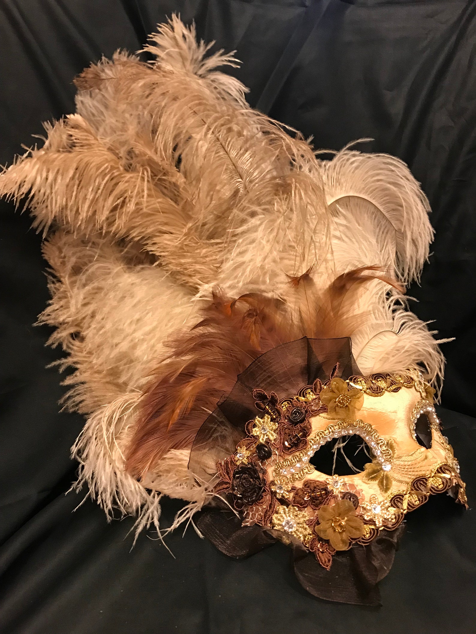 Venetian Mask,eye Mask for Women With Feathers,original and Traditional ...