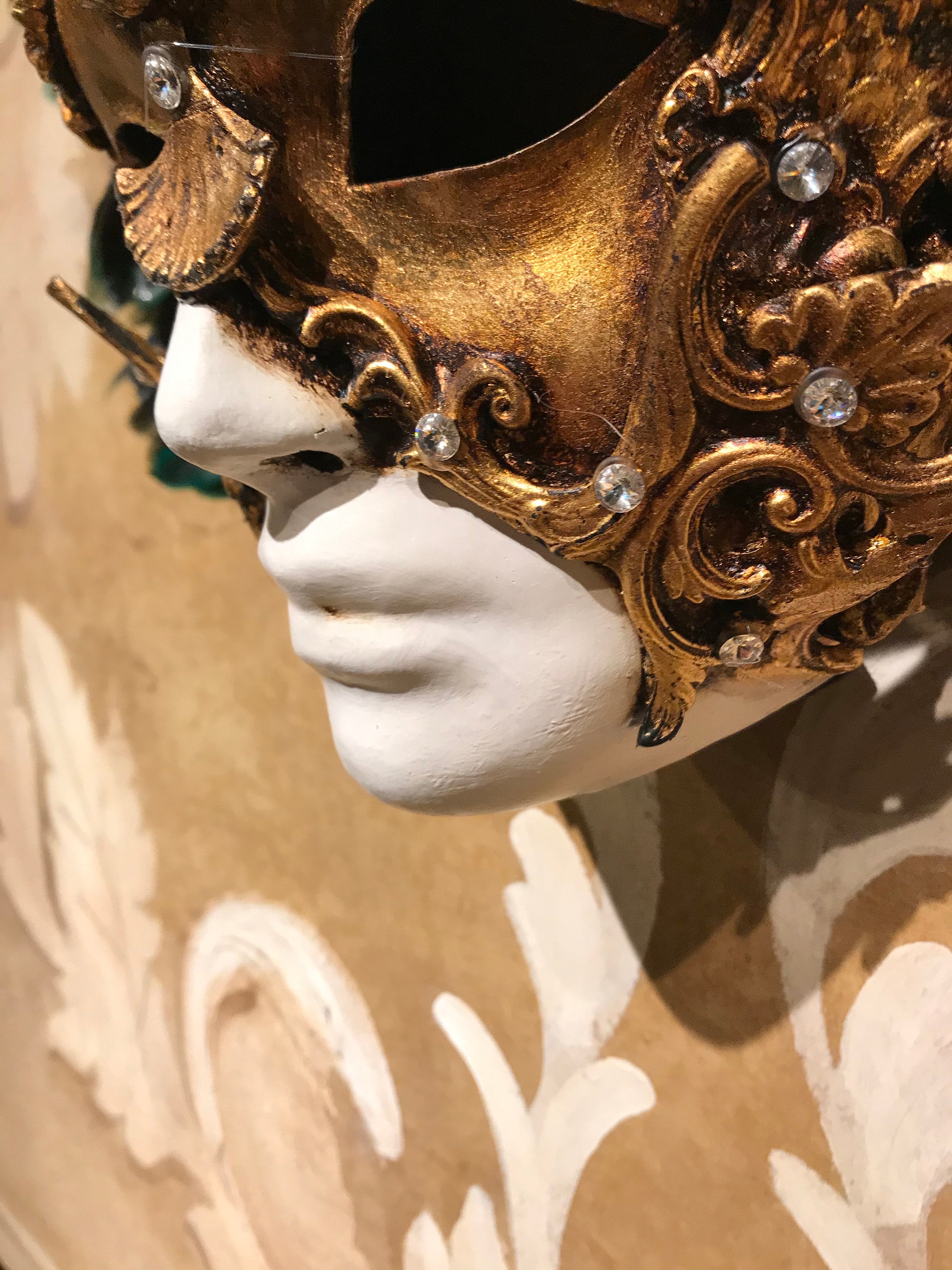 Venetian Mask,green Baroque Feather Mask,original Mask - Etsy