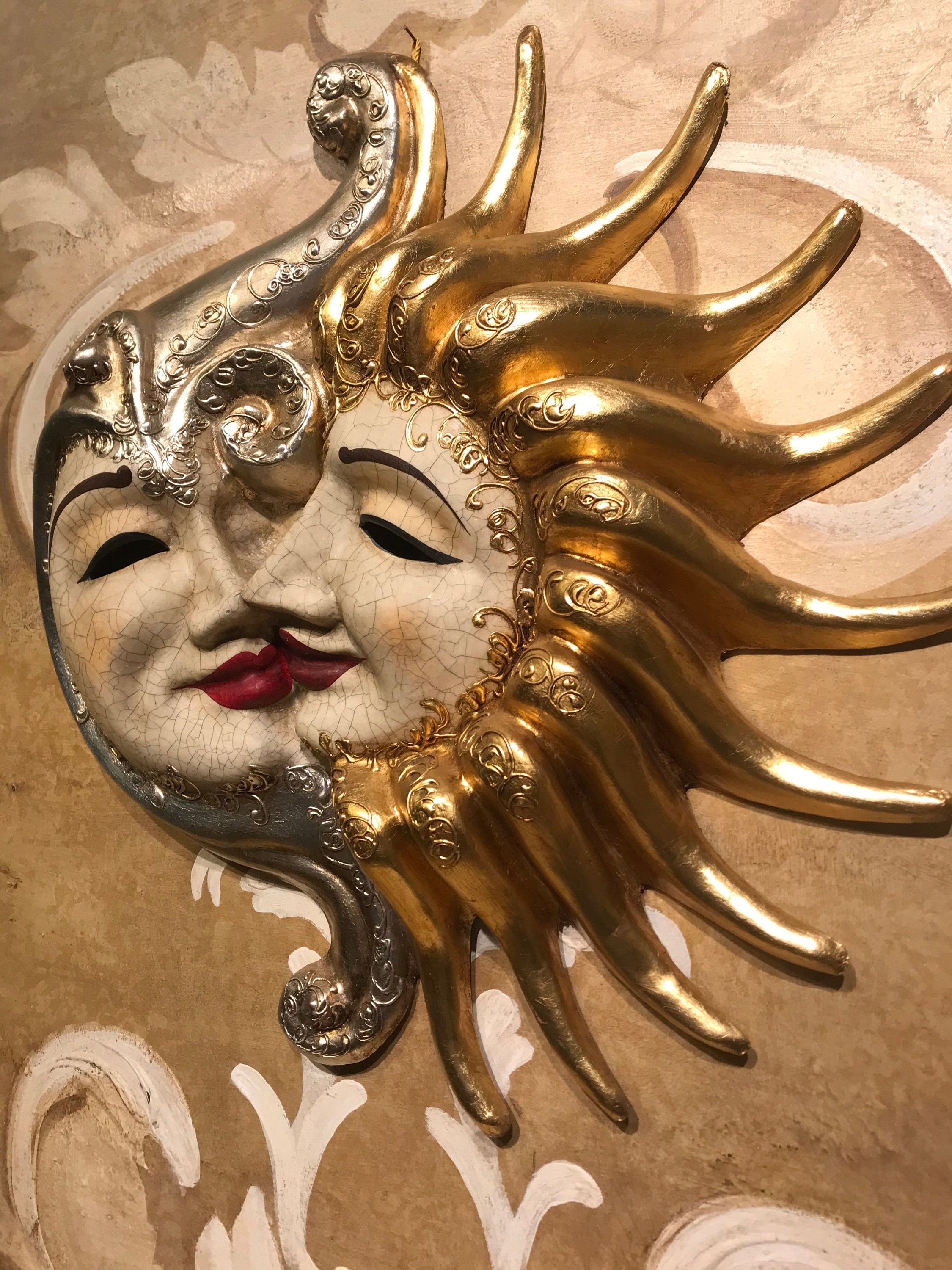 Venetian Masksun and Moon in Lovemask for Decoration | Etsy
