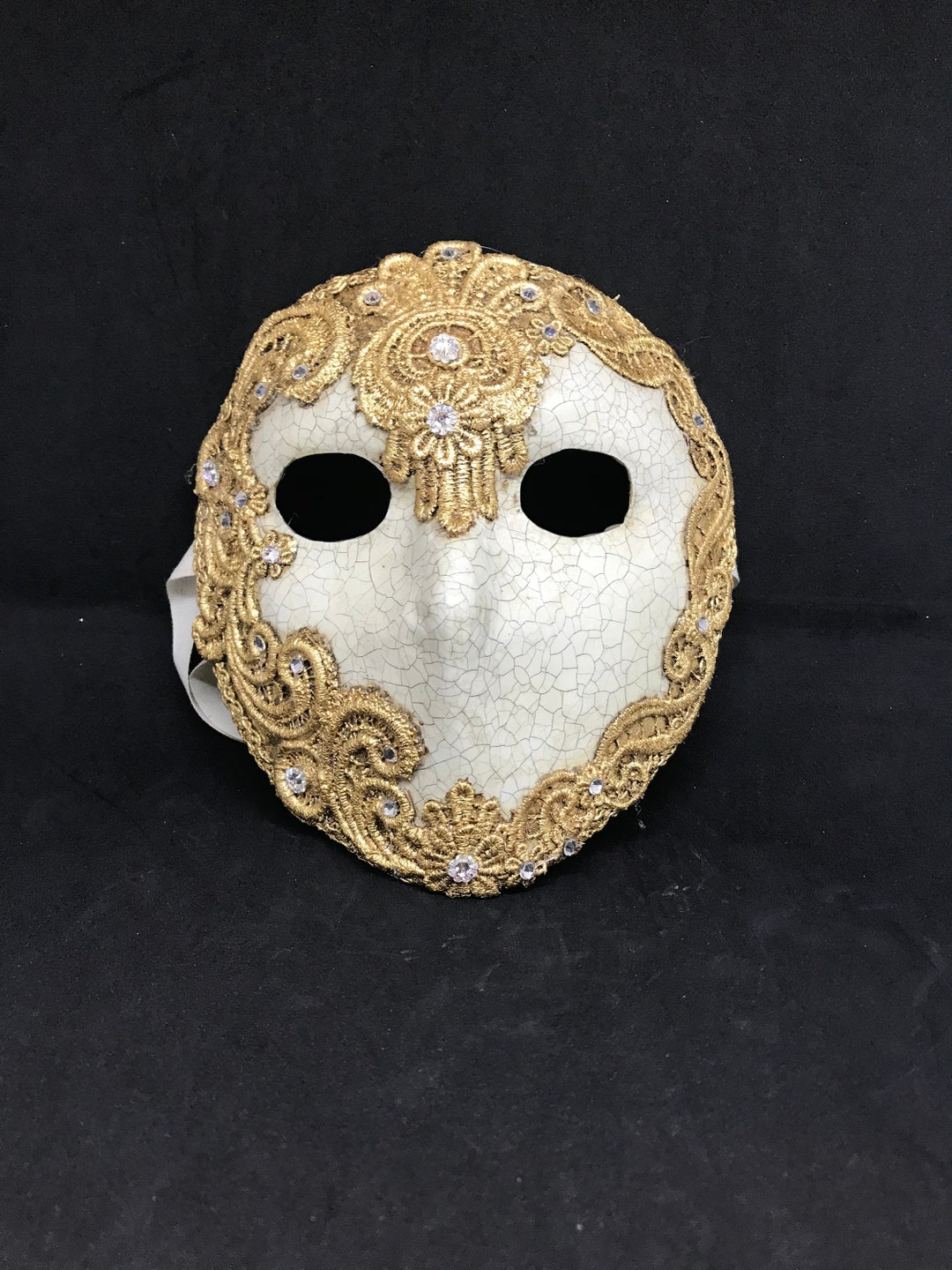 Venetian Mask,moretta Mask,macramè Lace Gold Leaf - Etsy
