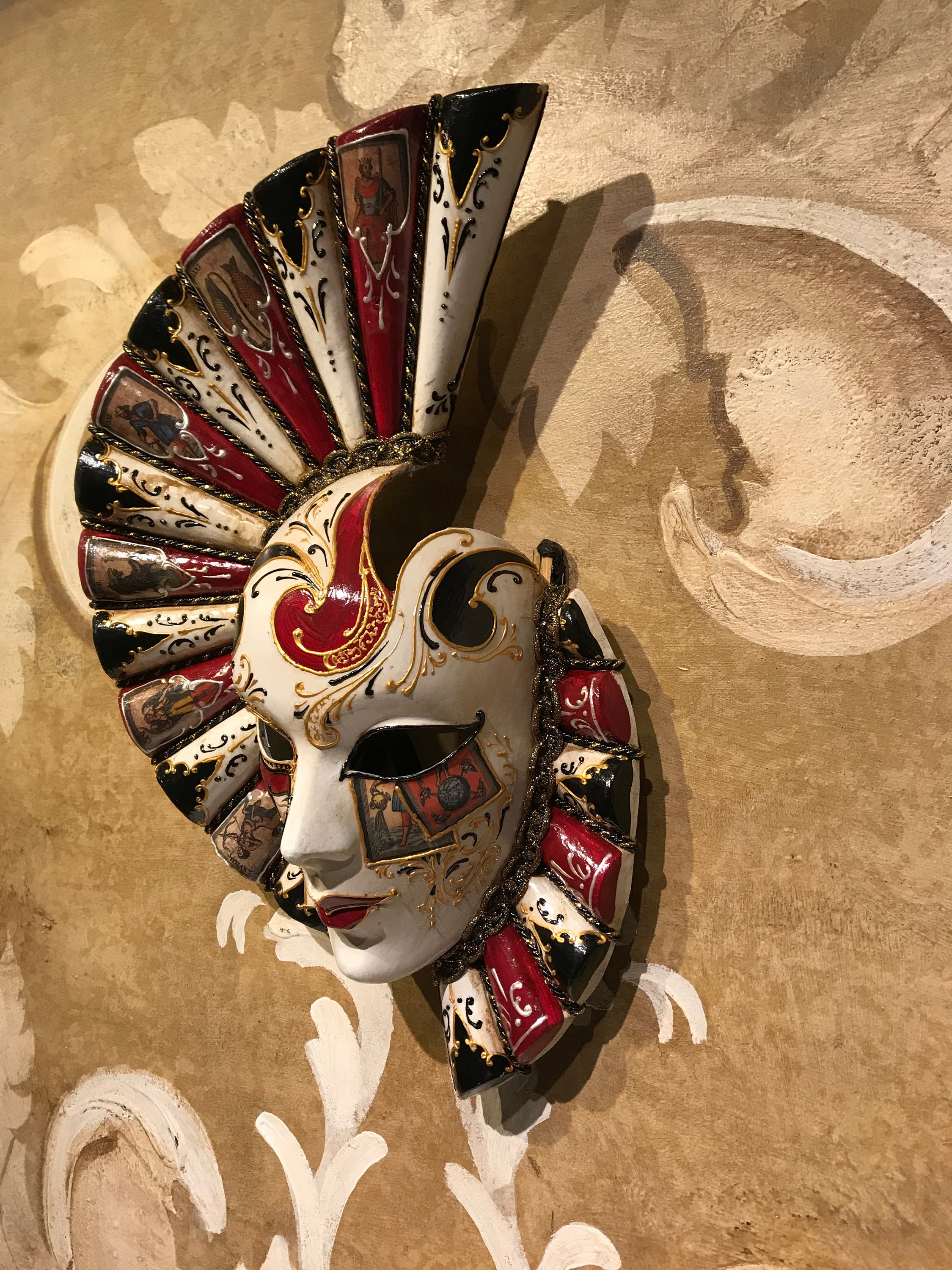 Venetian Mask Winged Face Tarot Cardsoriginal Mask - Etsy