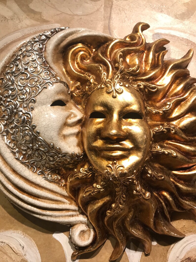 Venetian Mask,sun and Moon Embraced,original Venice Mask - Etsy