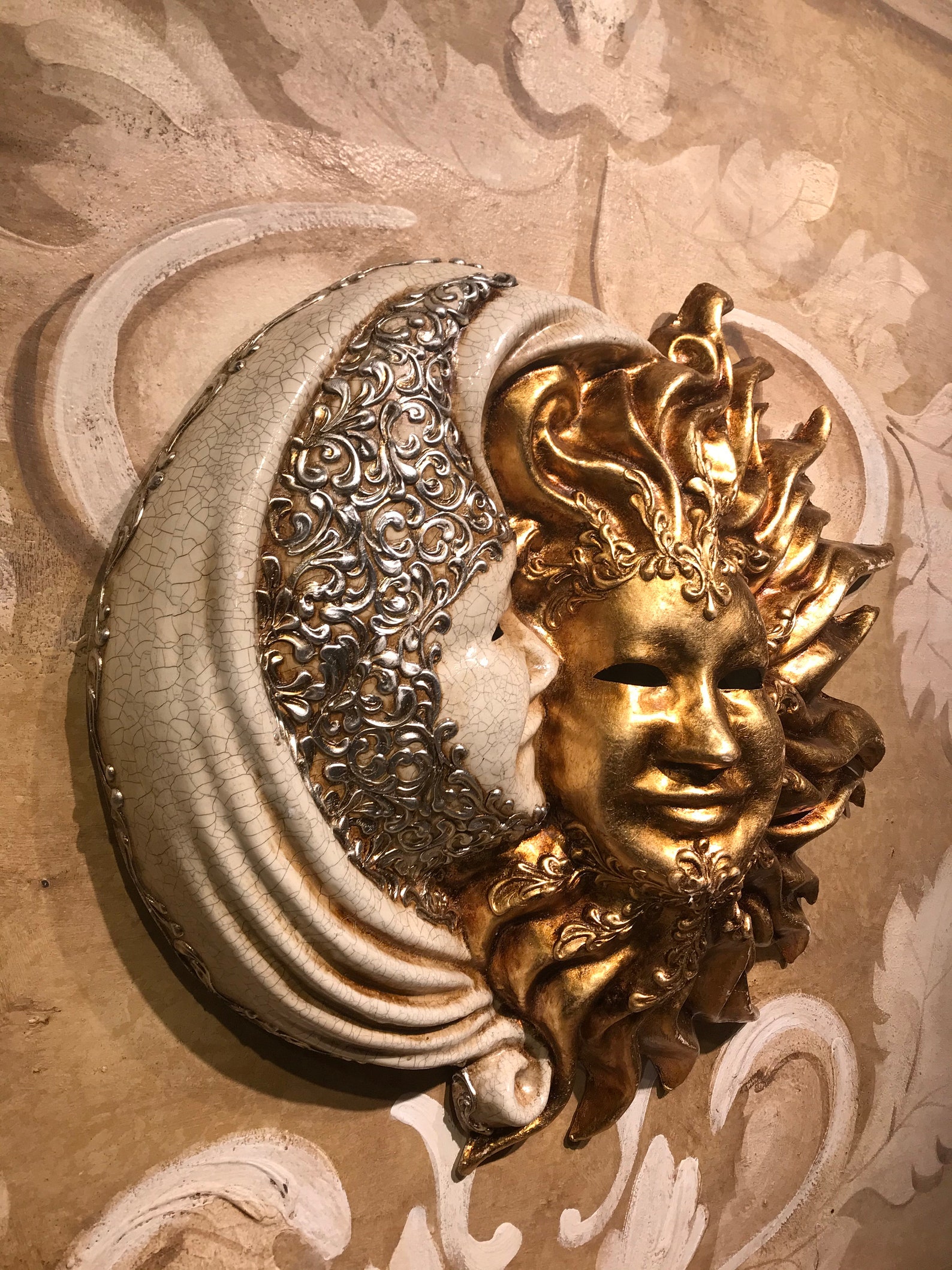 Venetian Masksun and Moon Embracedoriginal Venice Mask - Etsy