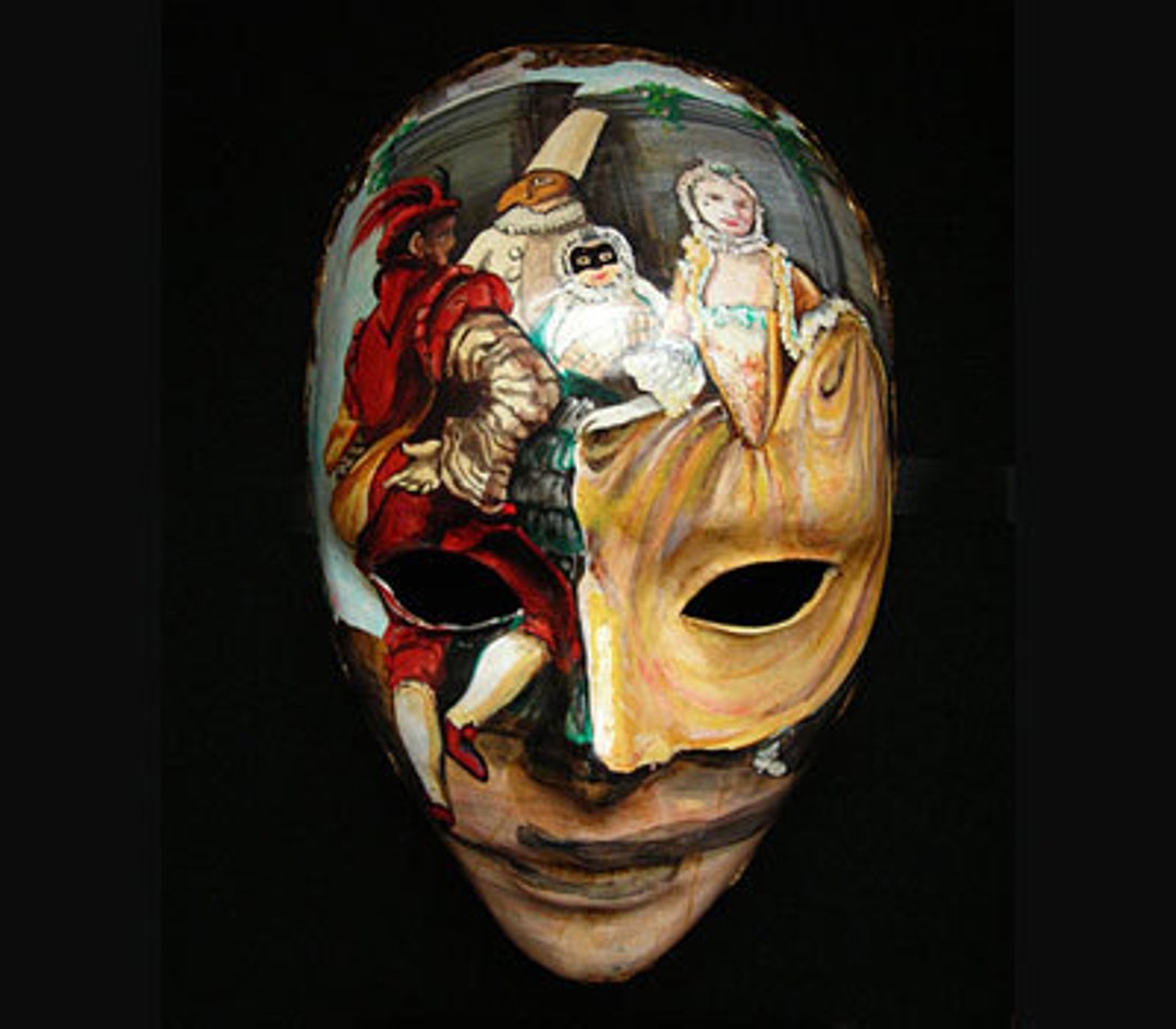 Masquerade Mask Hand Painted - Full Face Venetian Mask for Wall ...