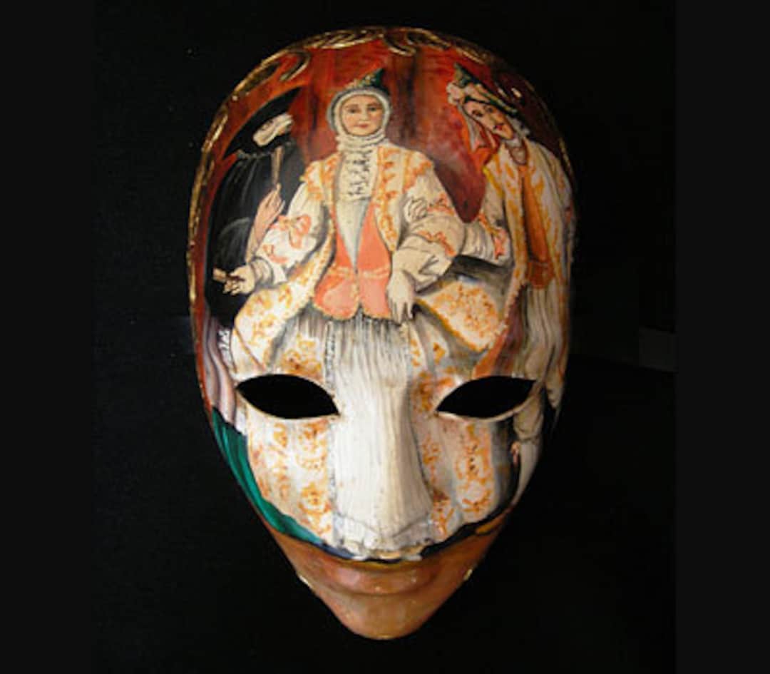 Masquerade Mask Hand Painted - Full Face Venetian Mask for Wall ...
