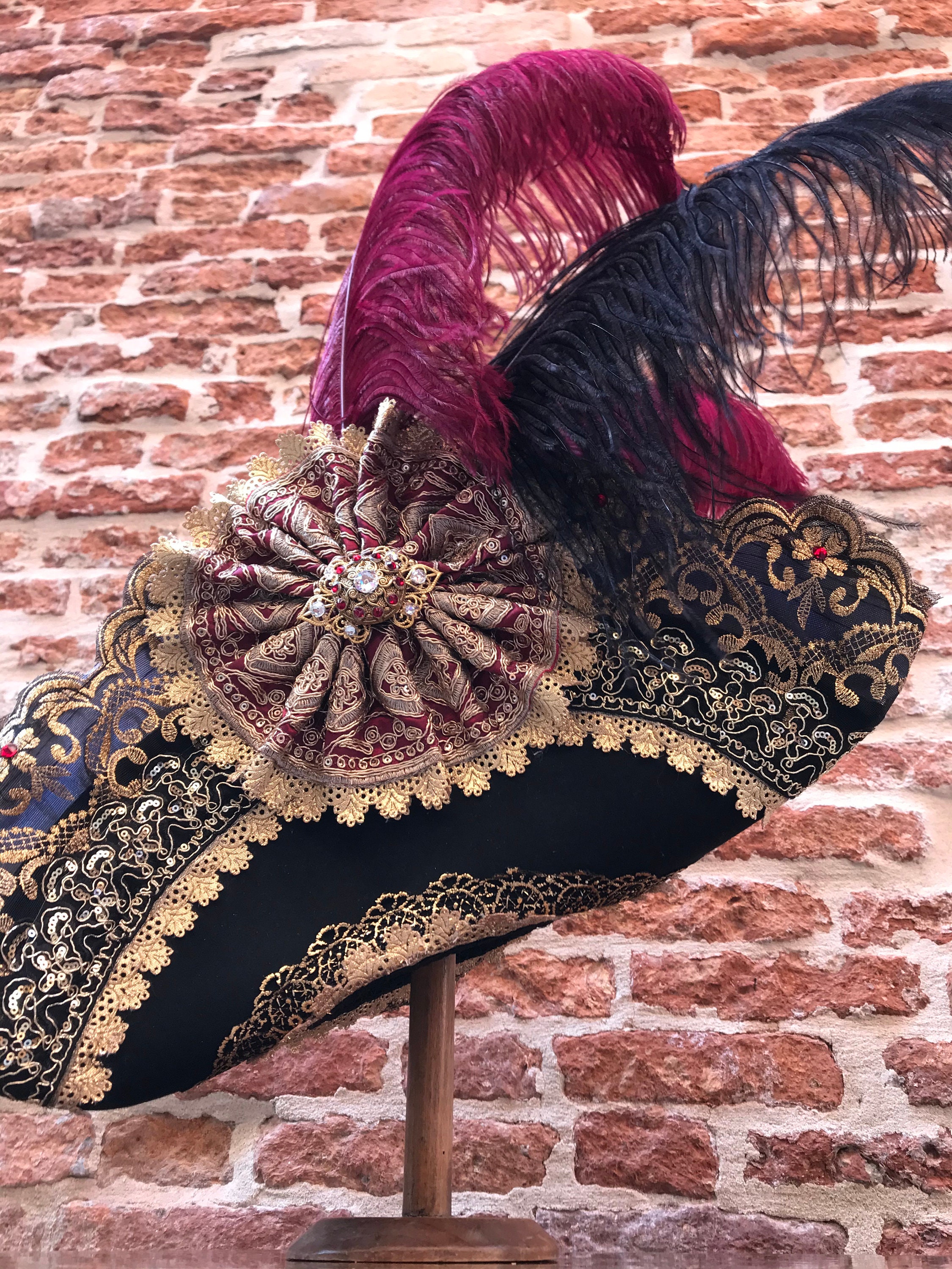 Tricorn HatHistorical Man HatVenetian Tricorn | Etsy