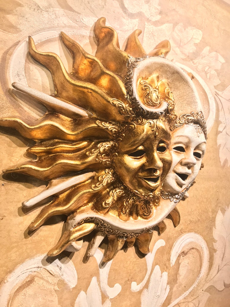 Venetian Mask,sun and Moon,original Mask for Decoration - Etsy