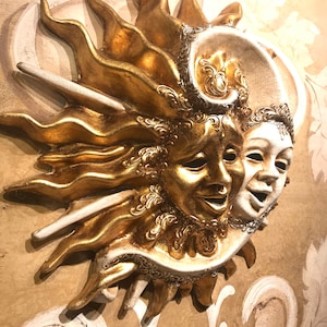 Venetian Mask,sun and Moon,original Mask for Decoration - Etsy