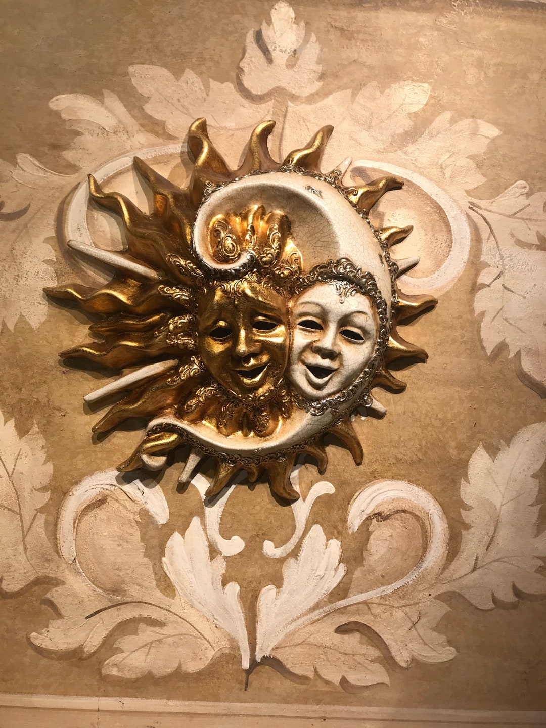 Venetian Mask,sun and Moon,original Mask for Decoration - Etsy