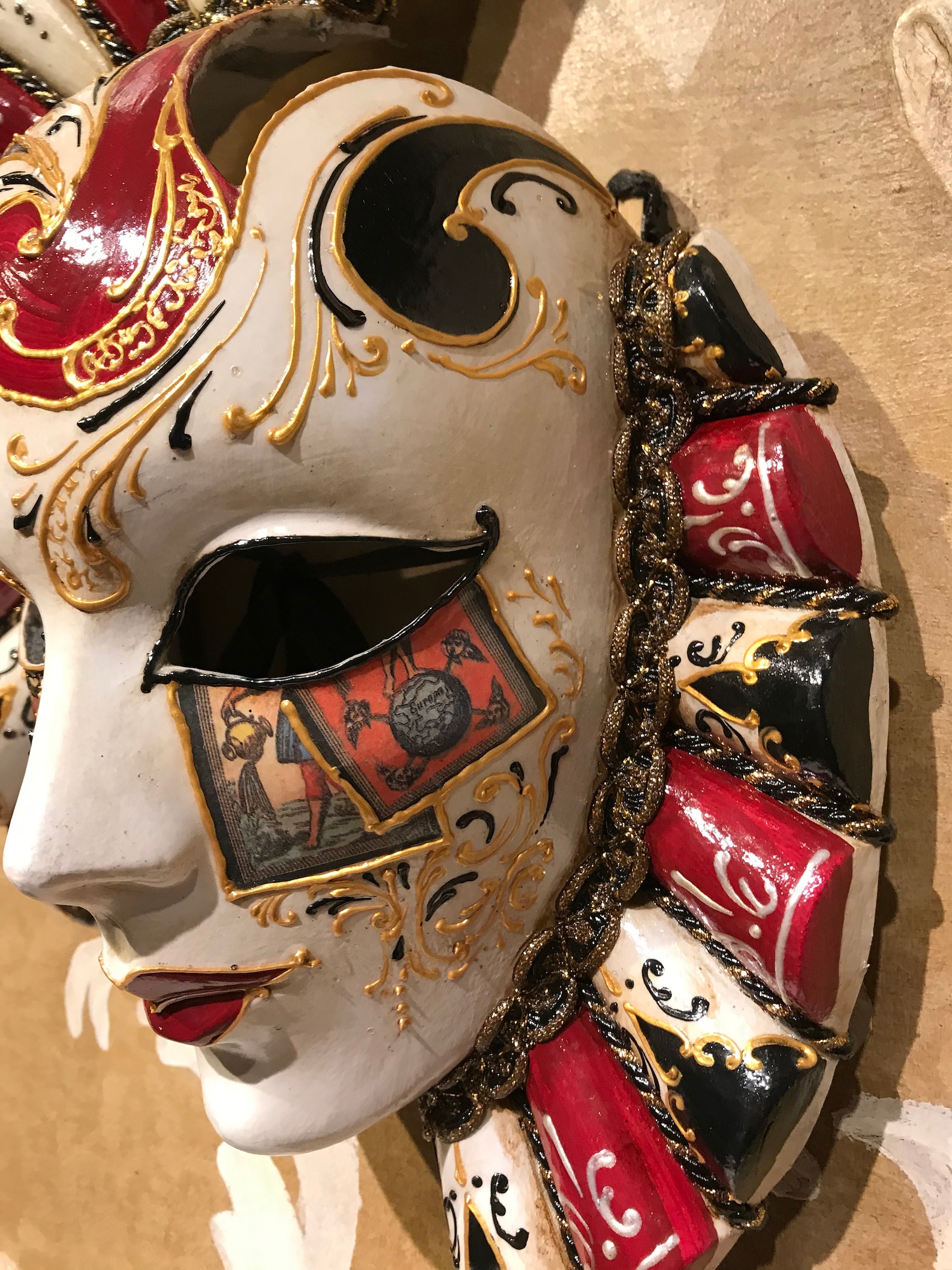 Venetian Mask Winged Face Tarot Cardsoriginal Mask - Etsy