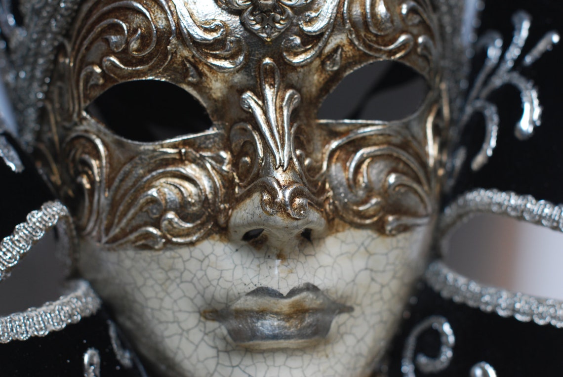 Jester Mask With Collar Back and Gold Joker - Etsy