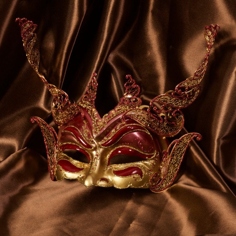 Venetian Mask,half Devil,original Mask - Etsy
