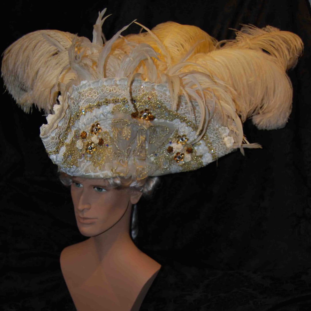 Tricorn Hat - Historical White Man/woman Hat Made of Wool Fully ...