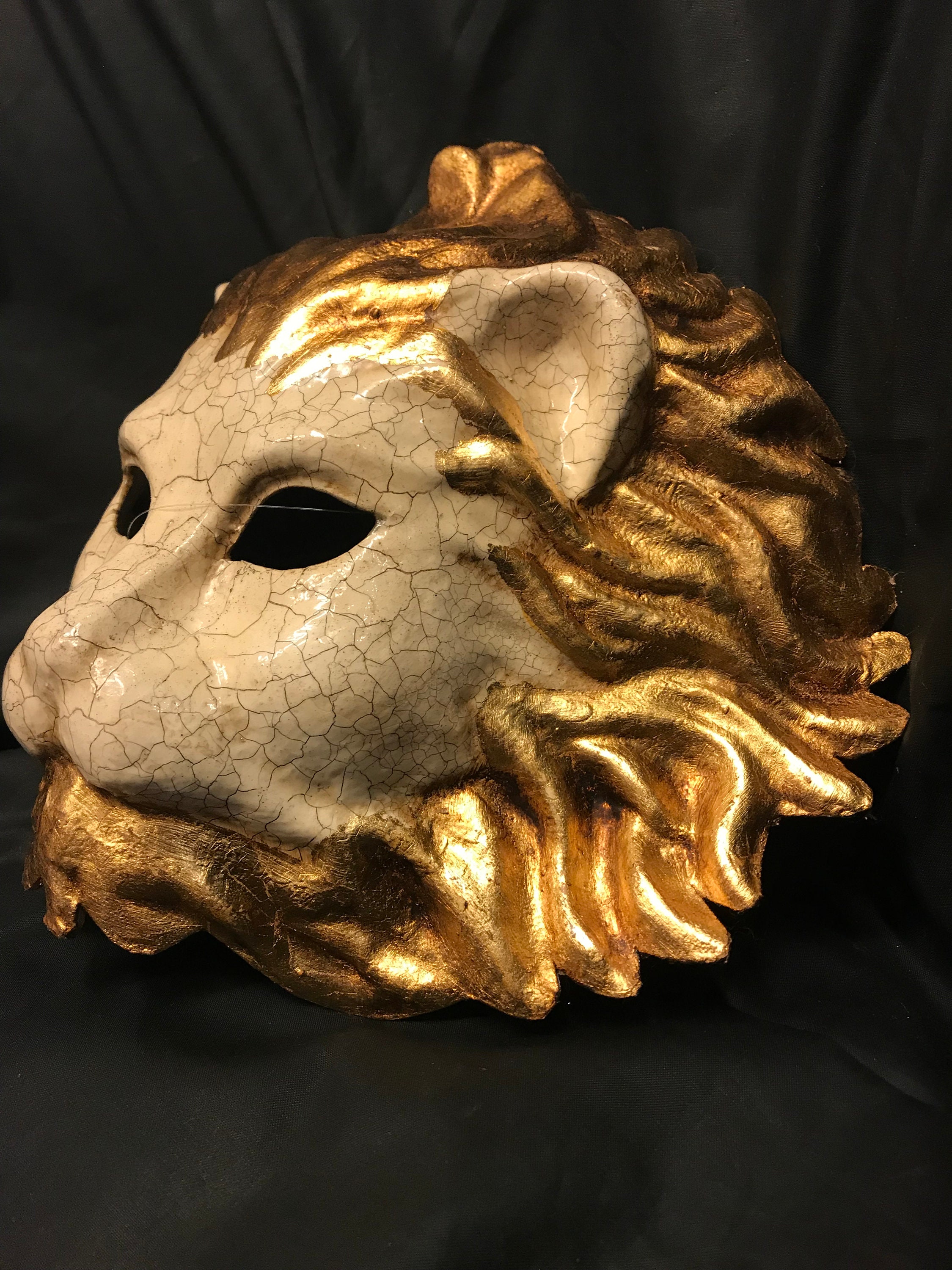 Venetian Masklion Mask Gold Leaf - Etsy