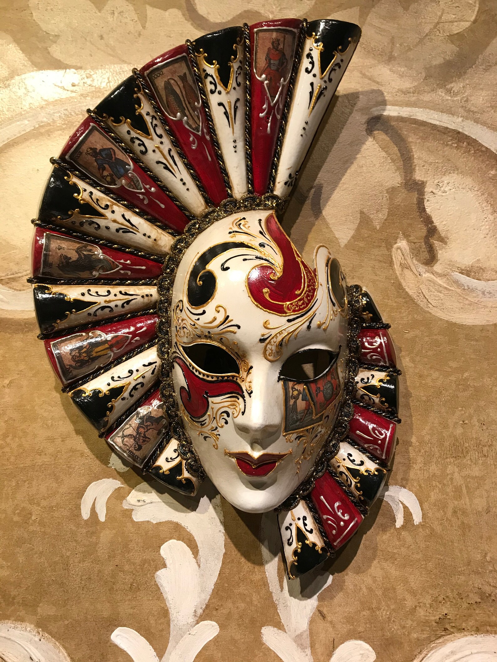 Venetian Mask Winged Face Tarot Cardsoriginal Mask - Etsy