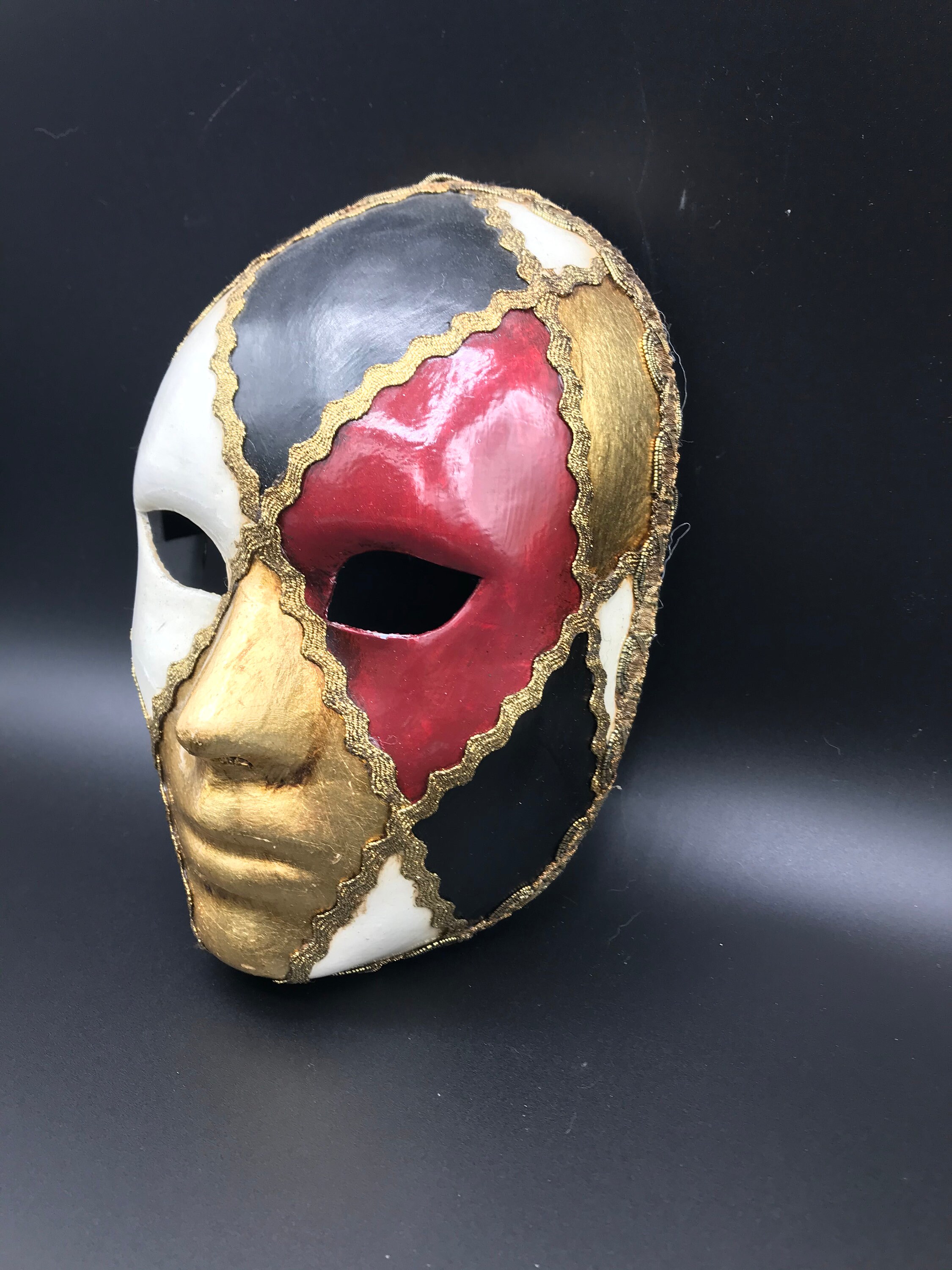 Venice Maskoriginal Harlequin Style Facevenetian Mask - Etsy