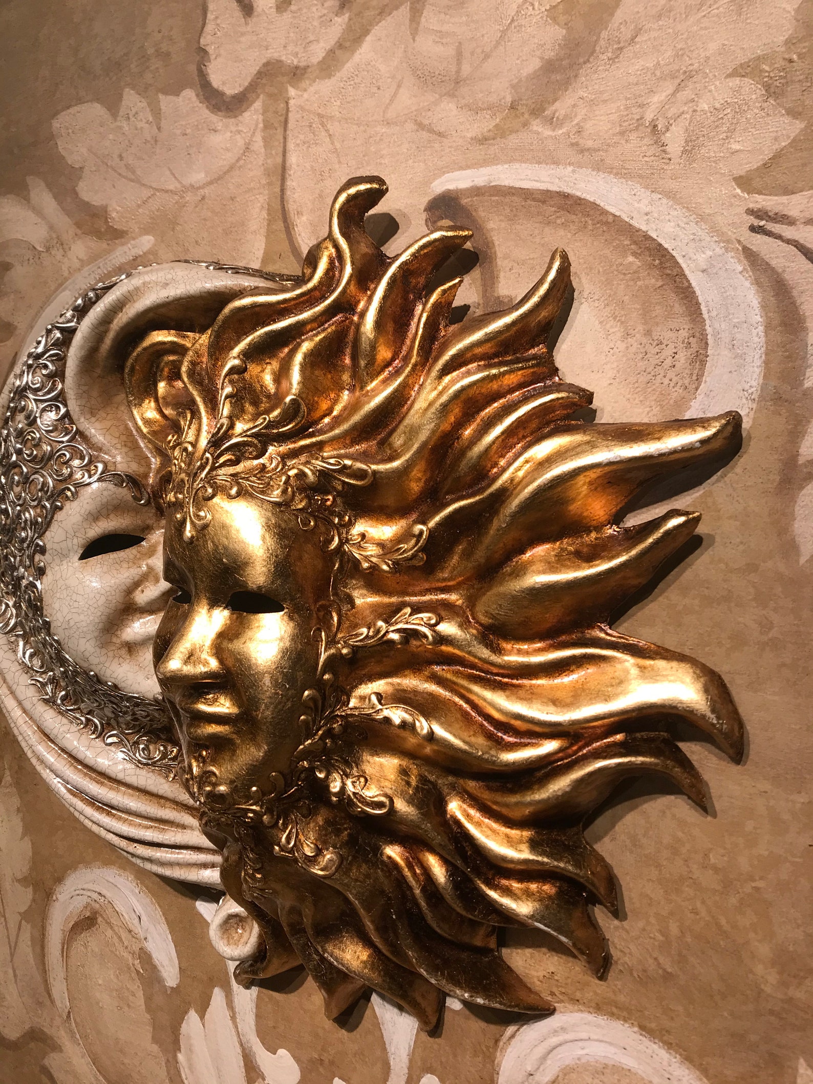 Venetian Mask,sun and Moon Embraced,original Venice Mask - Etsy