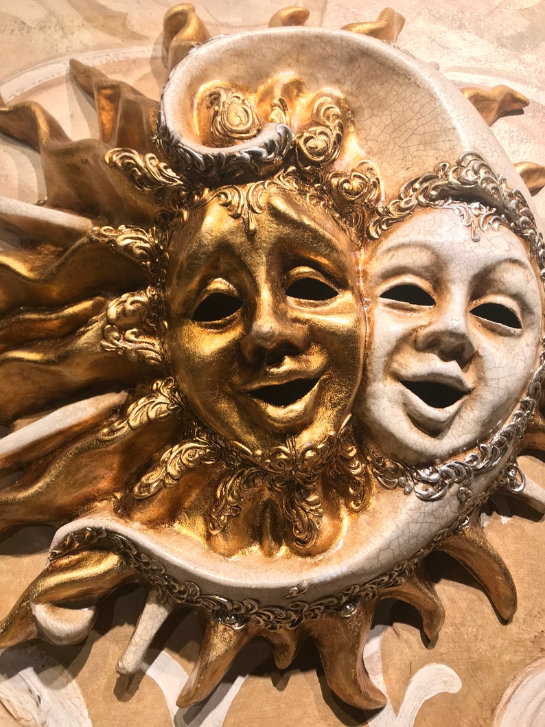 Venetian Mask,sun and Moon,original Mask for Decoration - Etsy