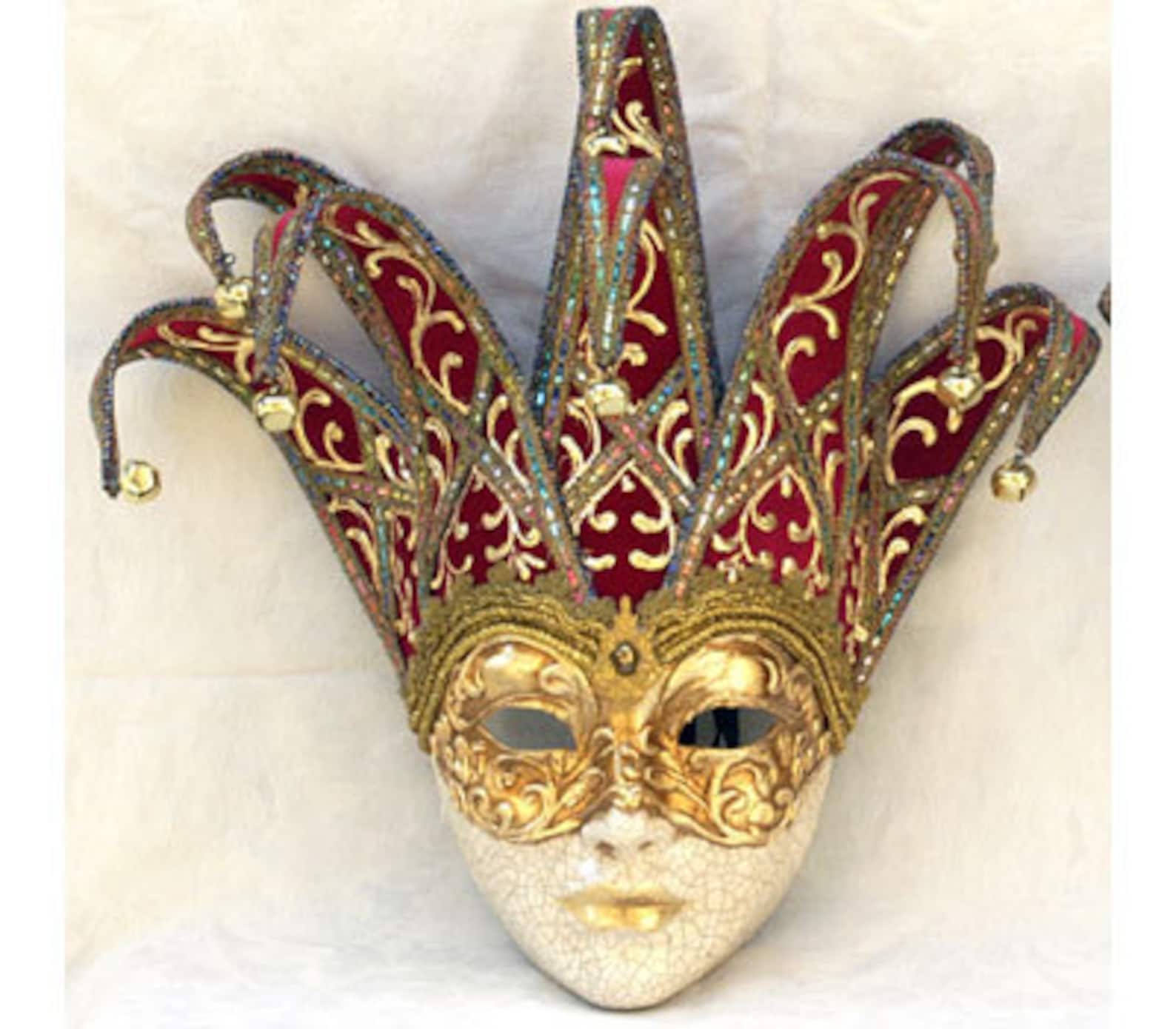 Joker Mask Jester Masquerade Mask Full Face Venetian Mask - Etsy