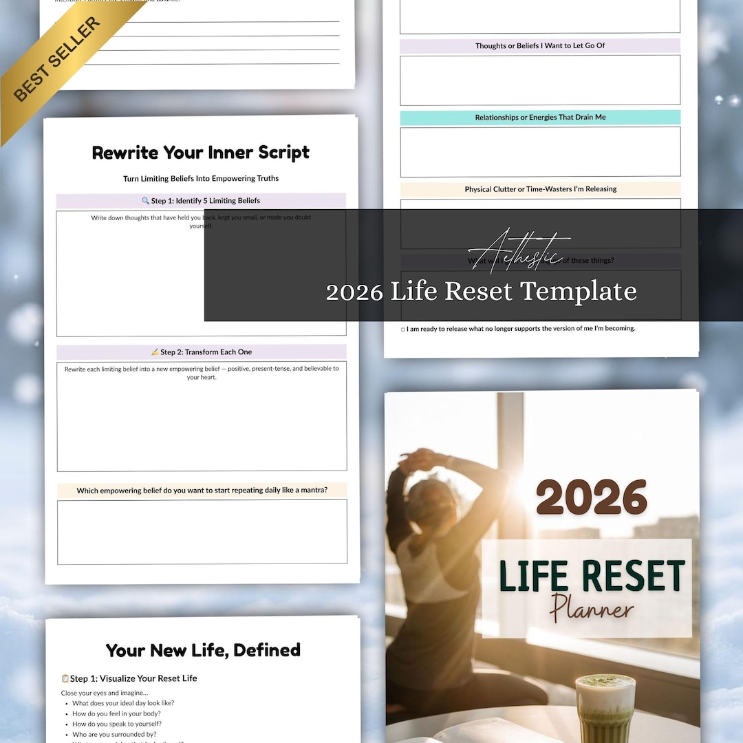 2026 Life Reset Template | New Year Goal Reset and Personal Growth ...