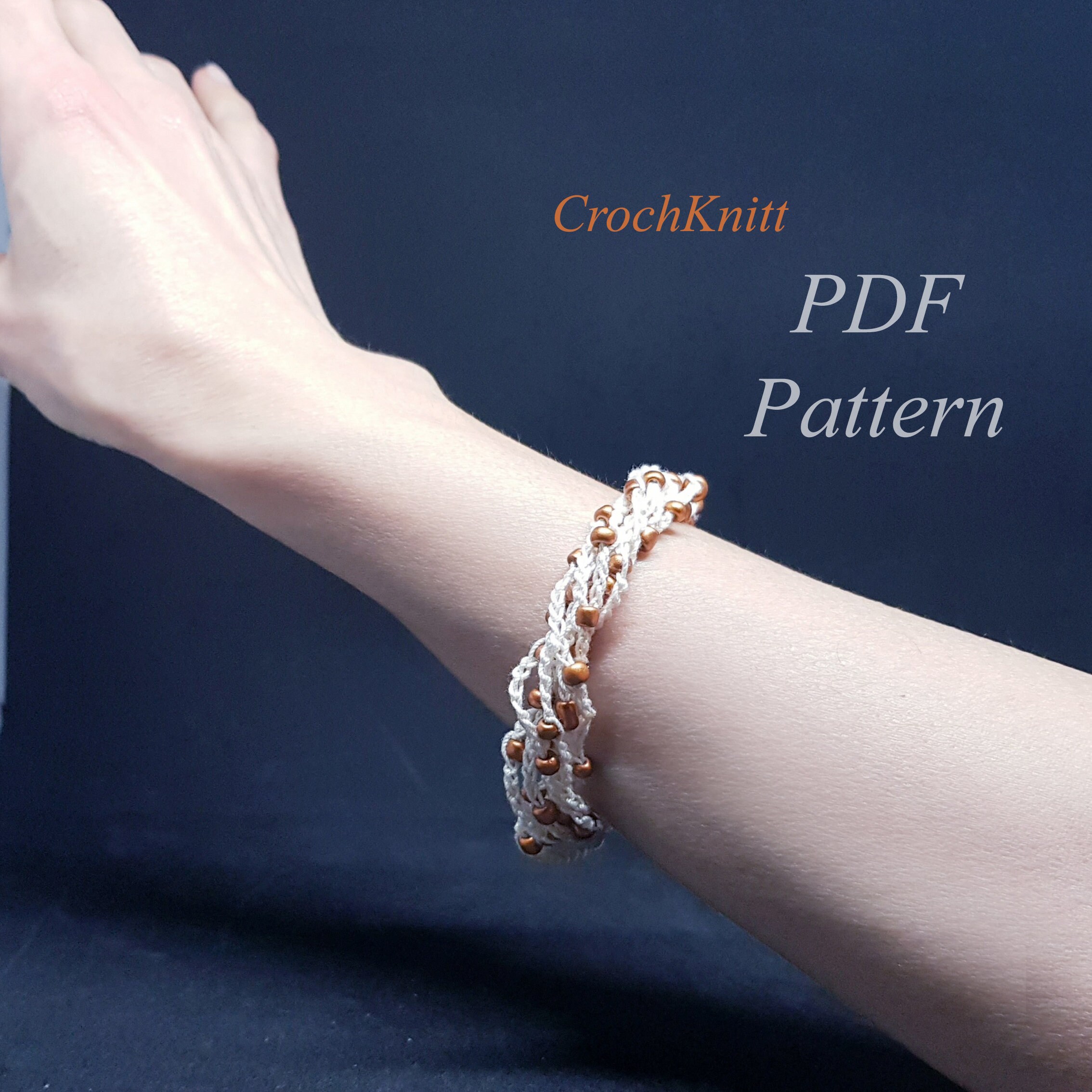 Twisted Strings Beaded Bracelet, PDF File by Crochknitt, Beaded ...