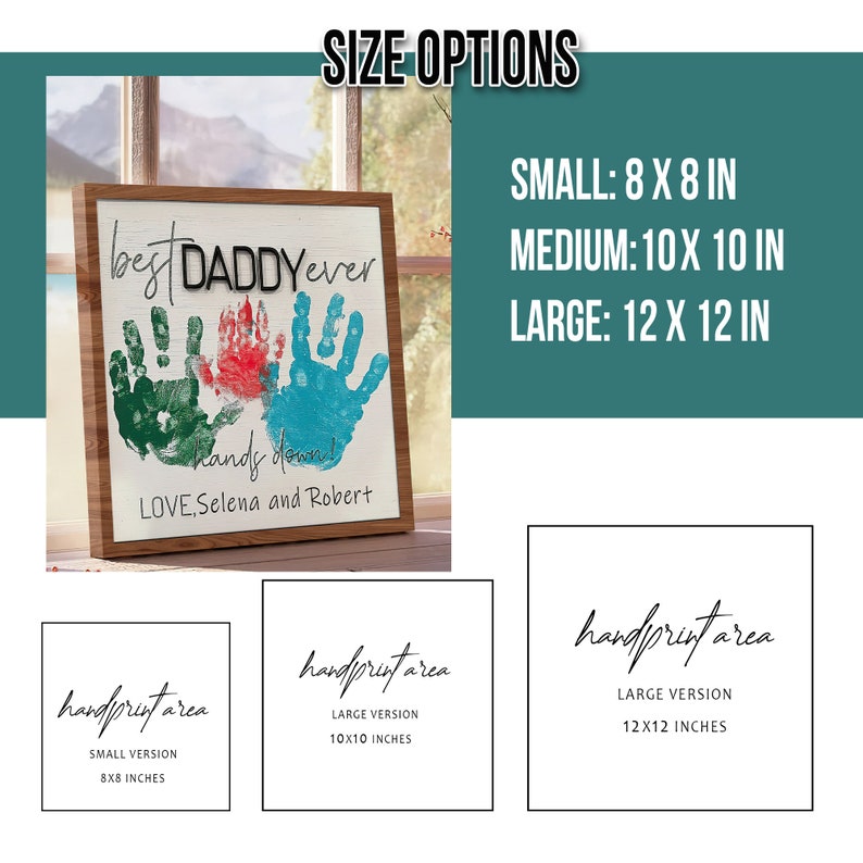 Customize Father's Day Handprint Sign, Best Dad Ever Handprint Art DIY ...