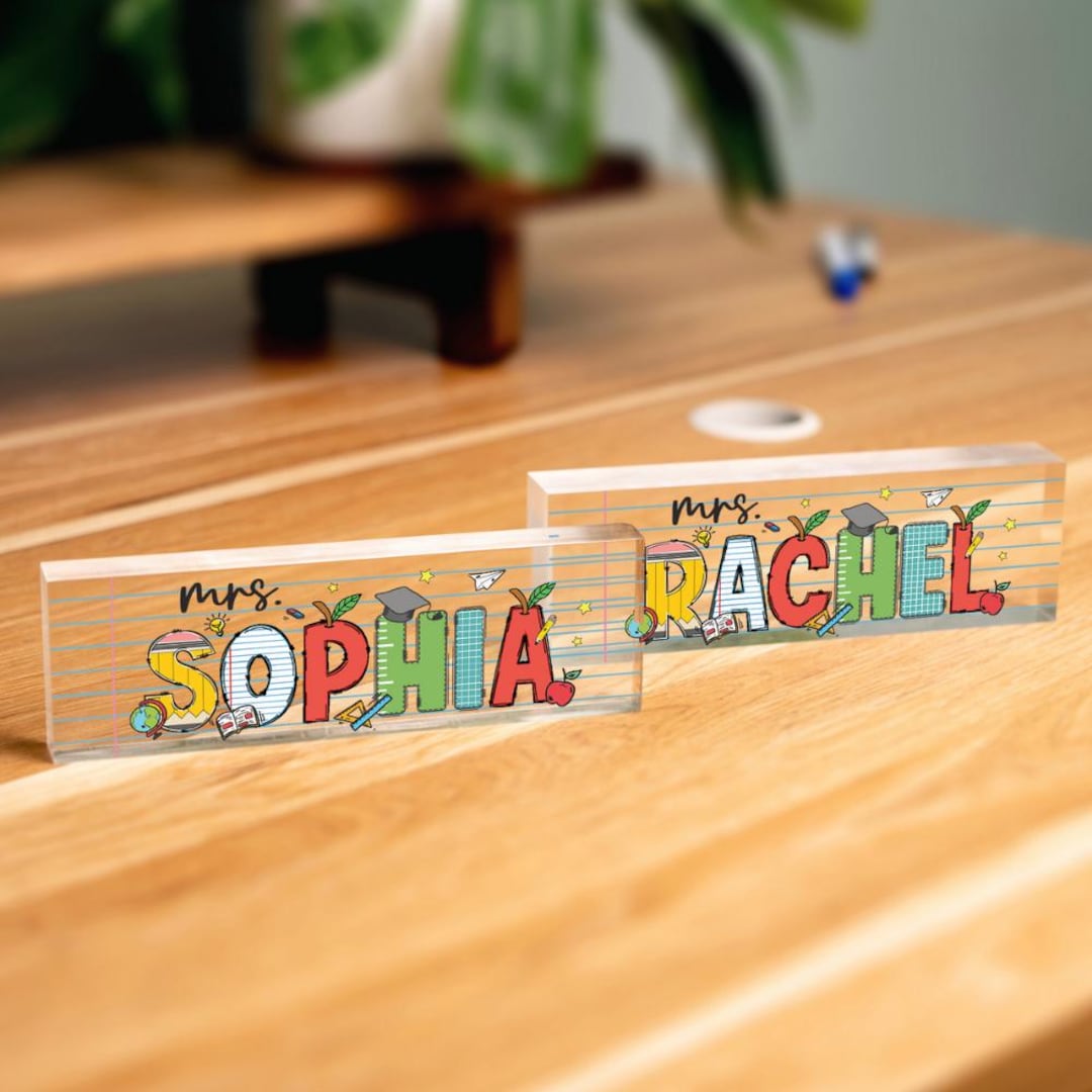 Personalized Desk Sign, Custom Office Decor Personalized Acrylic Name ...