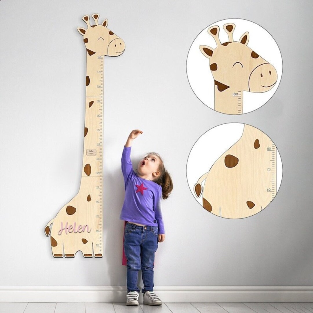 Personalized Growth Chart for Kids, Cute Giraffe Height Chart With Baby ...