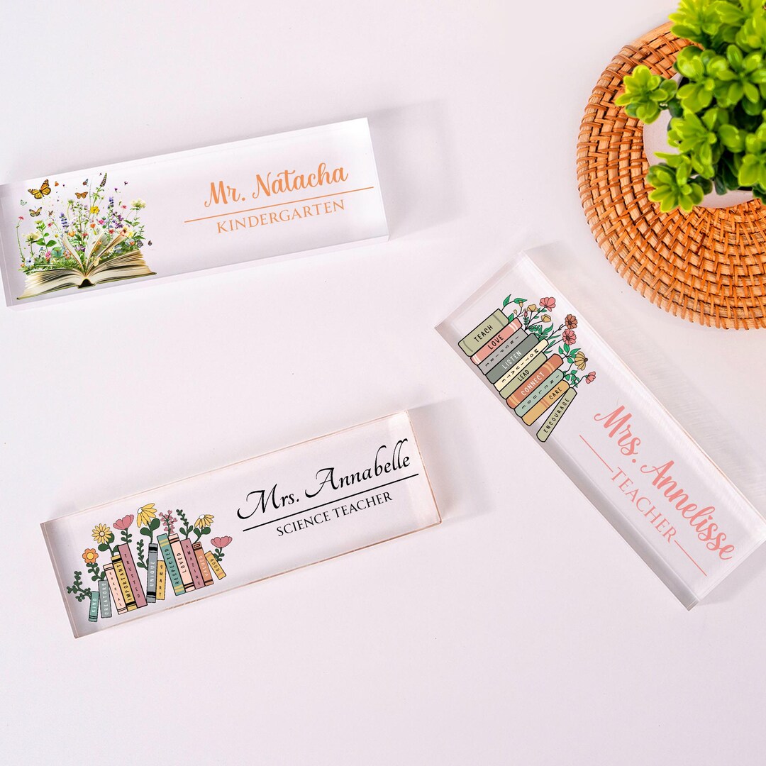 Custom Teacher Desk Name Plate, Teacher Sign, Teacher Gift Personalized ...