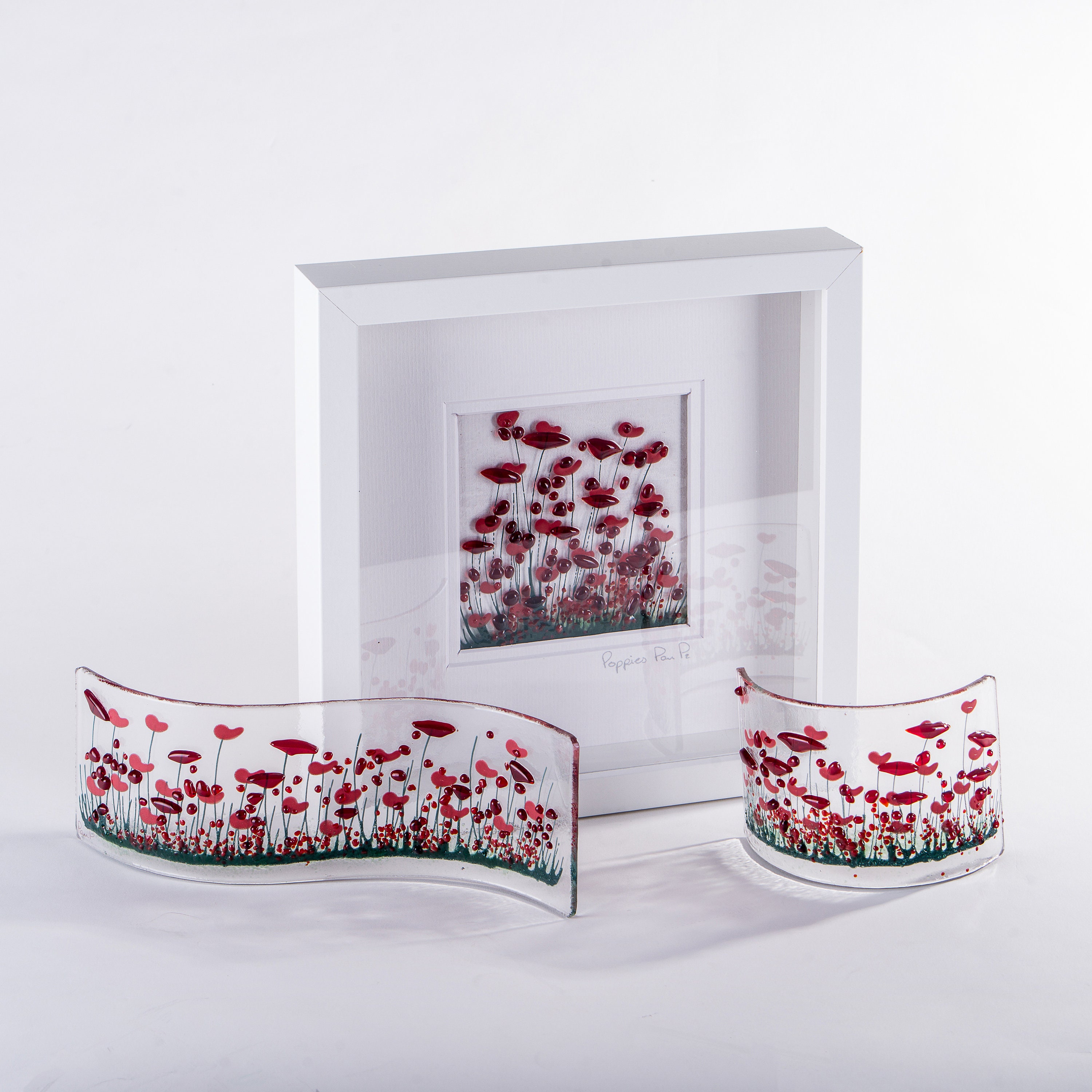 Handmade Fused Glass Art Poppy Small Wave - Etsy UK