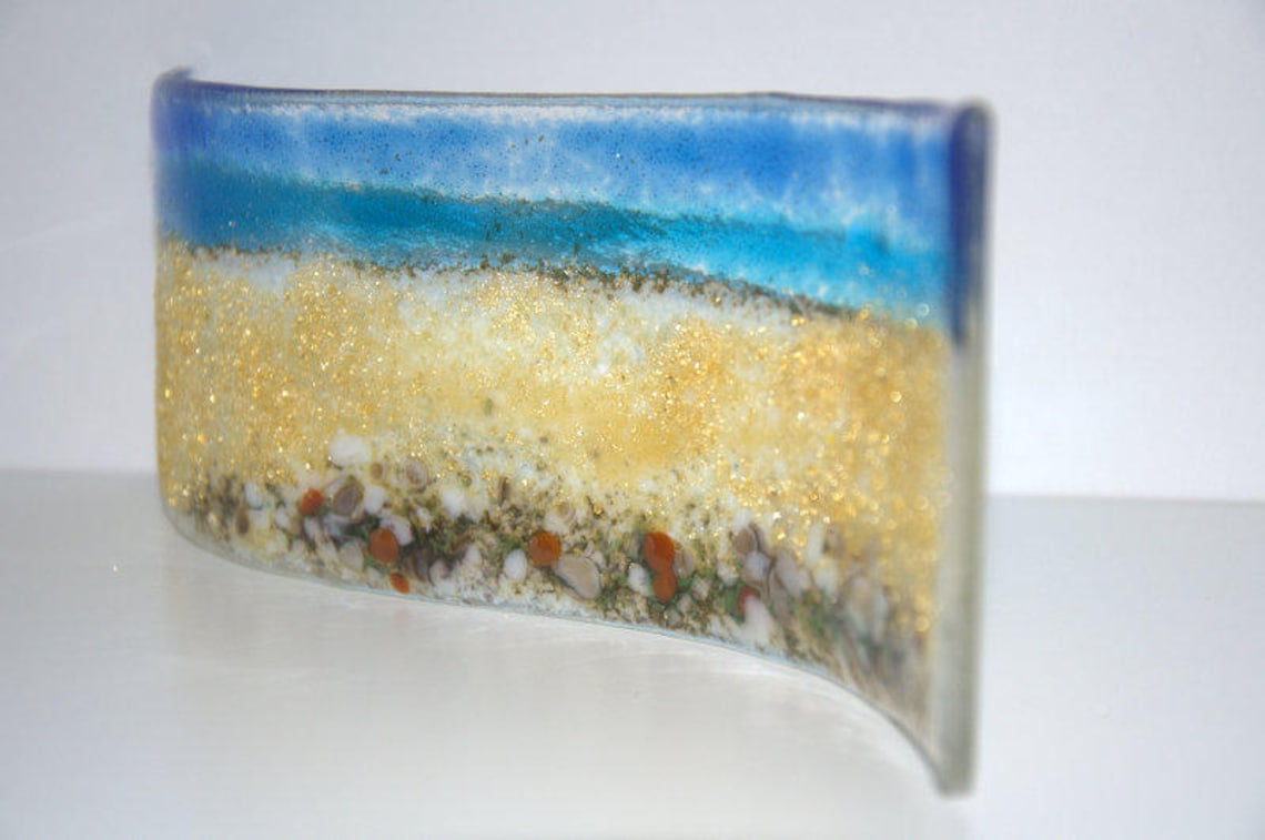 Handcrafted Fused Glass Art Beach Wave - Etsy