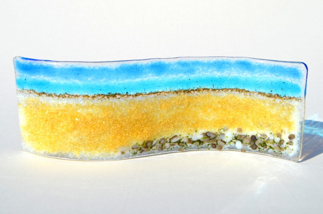 Handcrafted Fused Glass Art Beach Wave - Etsy