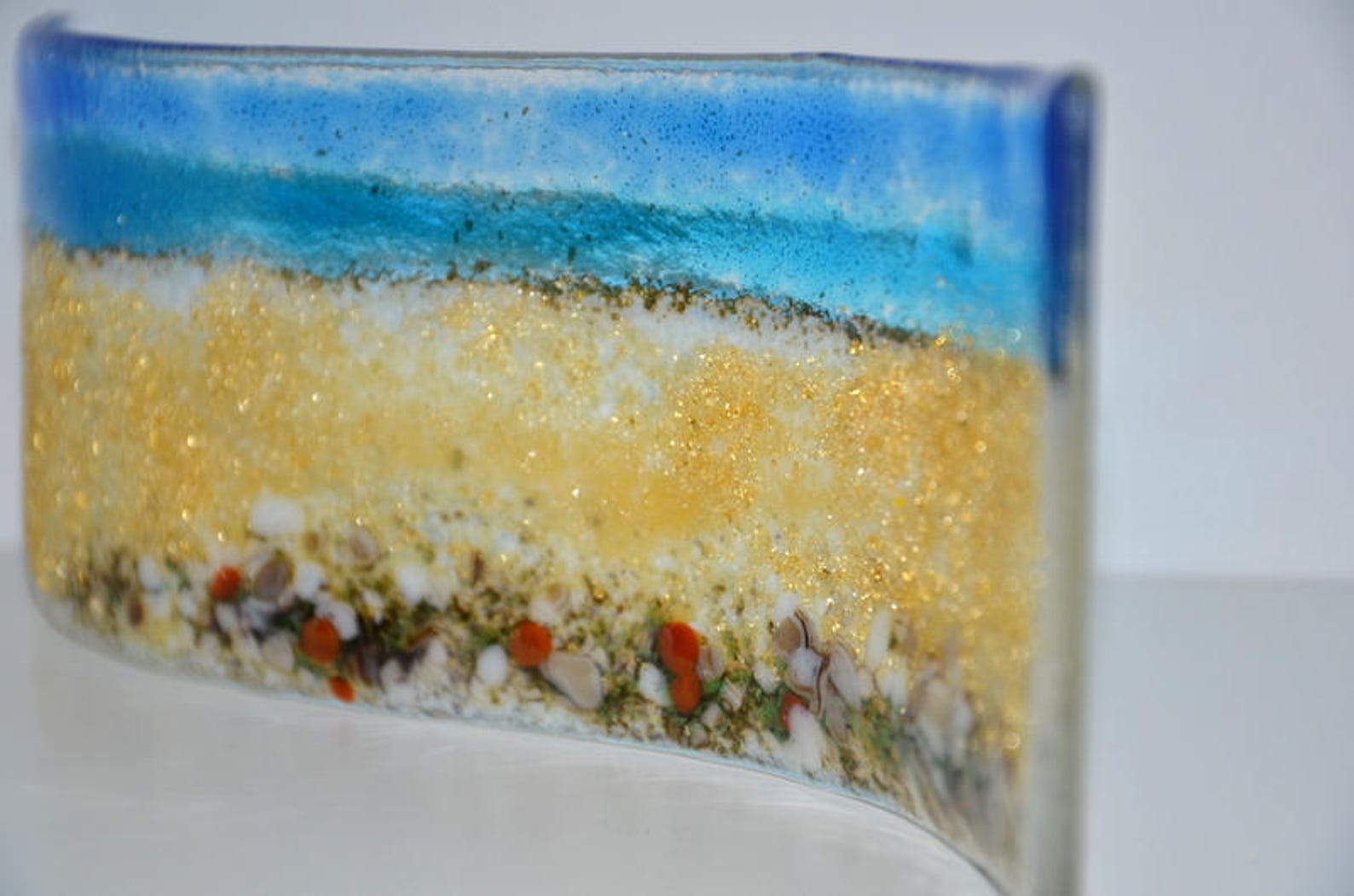 Handcrafted Fused Glass Art - Beach Wave - Etsy UK